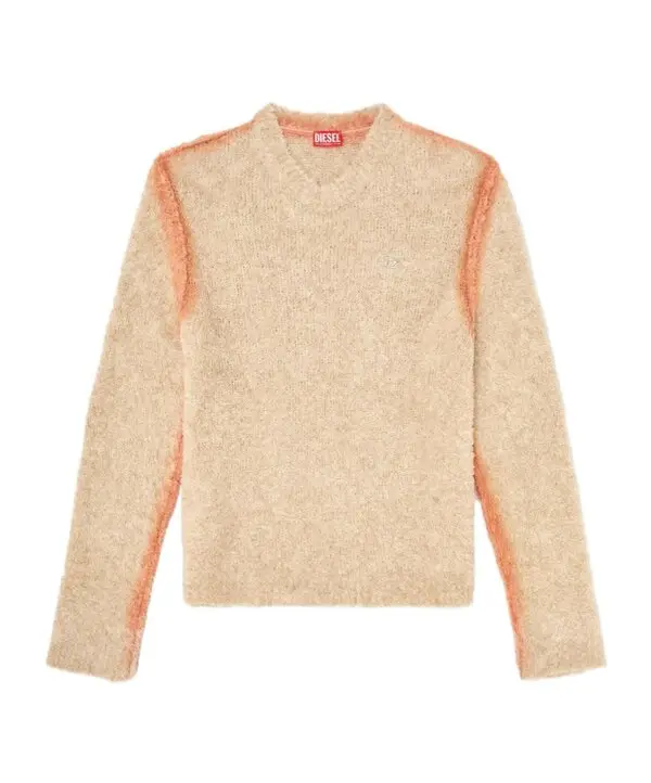 DIESEL® Alpaca-blend Jumper With Spray-dyed Seams - Light Brown