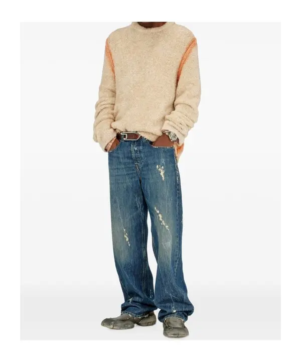 DIESEL® Alpaca-blend Jumper With Spray-dyed Seams - Light Brown