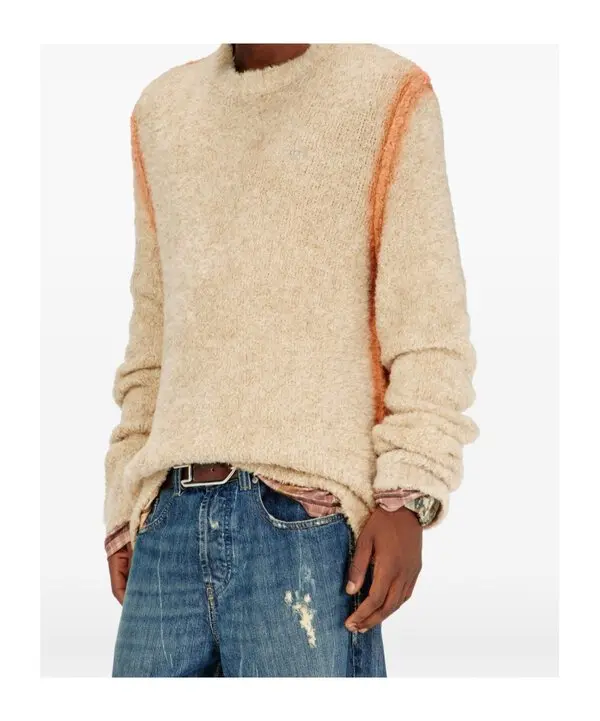 DIESEL® Alpaca-blend Jumper With Spray-dyed Seams - Light Brown