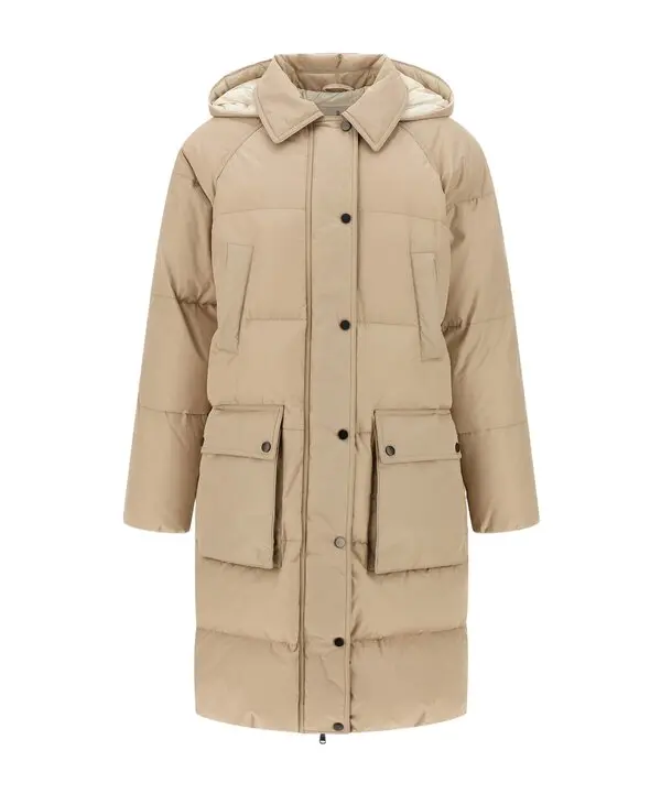 Brunello Cucinelli Zipped Hooded Quilted Coat