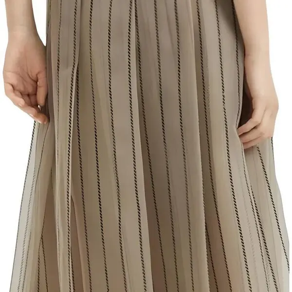 Brunello Cucinelli Striped Midi Skirt With Sequins