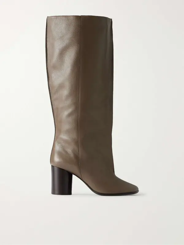 LEMAIRE Crease Leather Knee Boots