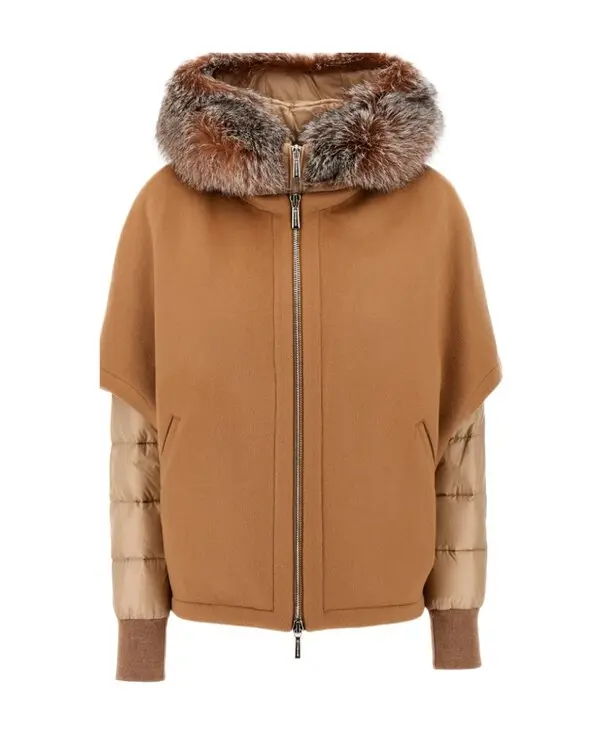 MOORER Zip-up Hooded Coat With Removable Inserts