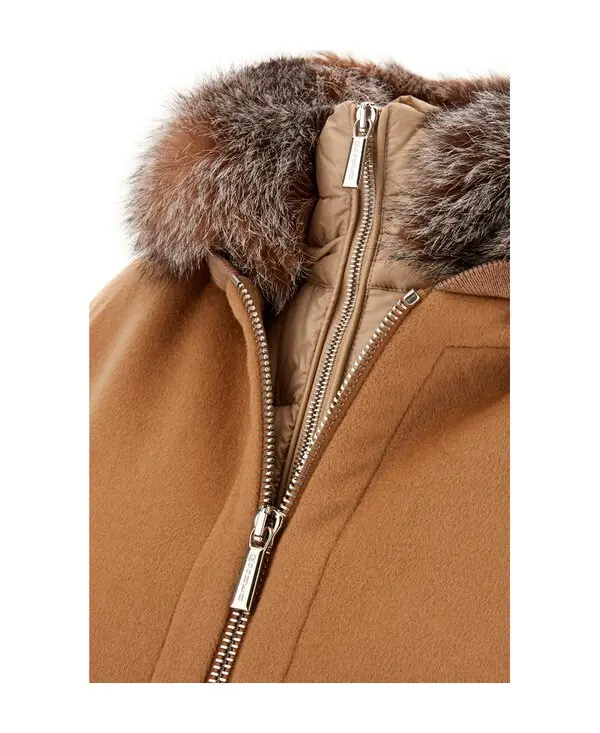 MOORER Zip-up Hooded Coat With Removable Inserts