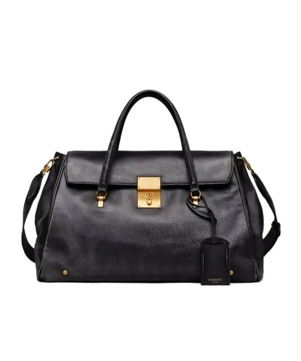 Thom Browne Bolton Weekender Distressed Leather Duffle Bag