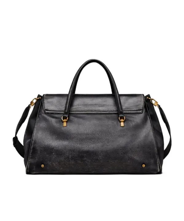 Thom Browne Bolton Weekender Distressed Leather Duffle Bag