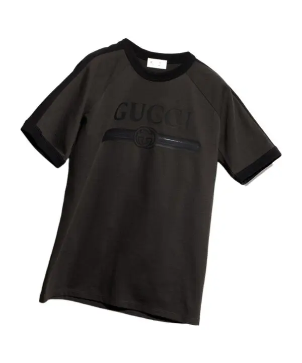 Gucci Interlocking G Logo Print T-shirt - Dark Gray