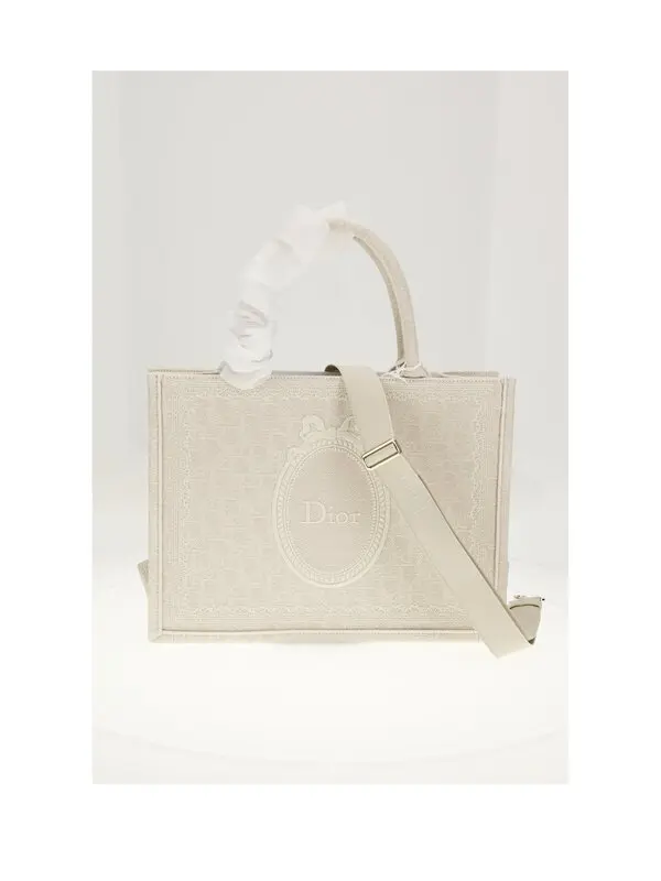 Dior Medium Booktote Medallion Oblique - Cream