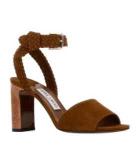 JIMMY CHOO Rori Braided Buckle Suede Sandals