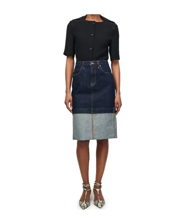 Khaite Kilian Denim Skirt