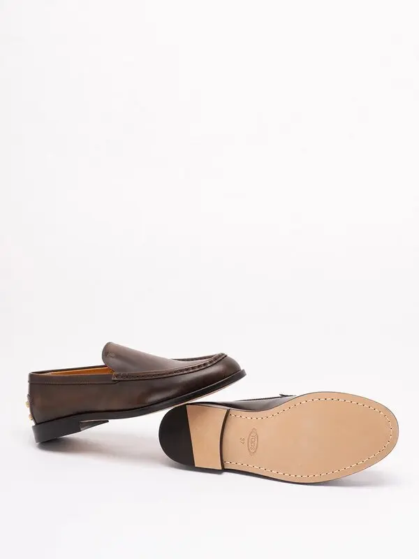TOD'S Calf Leather Loafers With Stud Detailing - Multicolor