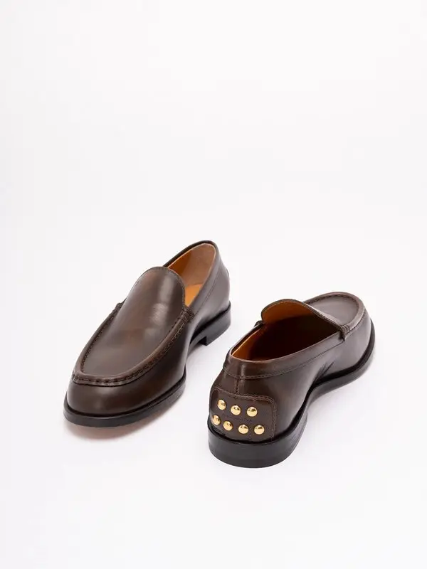 TOD'S Calf Leather Loafers With Stud Detailing - Multicolor
