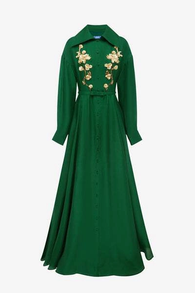 LEO LIN Josephine Embellished Silk Gown