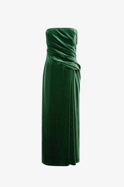 LEO LIN Florence Velvet Ruffled Maxi Dress