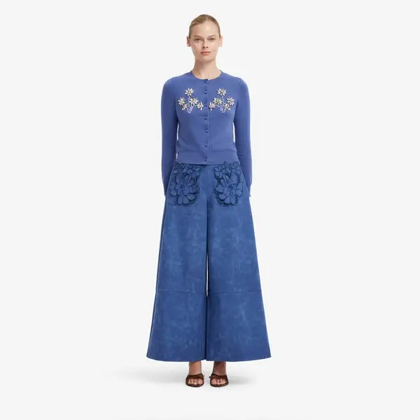 LEO LIN Claire Embellished Cashmere Blend Cardigan