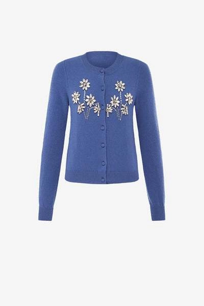 LEO LIN Claire Embellished Cashmere Blend Cardigan