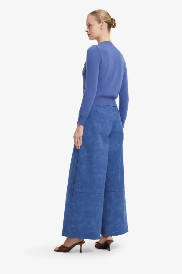 LEO LIN Claire Embellished Cashmere Blend Cardigan - Azure