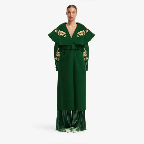 LEO LIN Joan Embellished Wool Coat