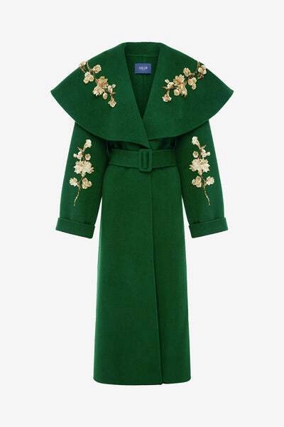 LEO LIN Joan Embellished Wool Coat