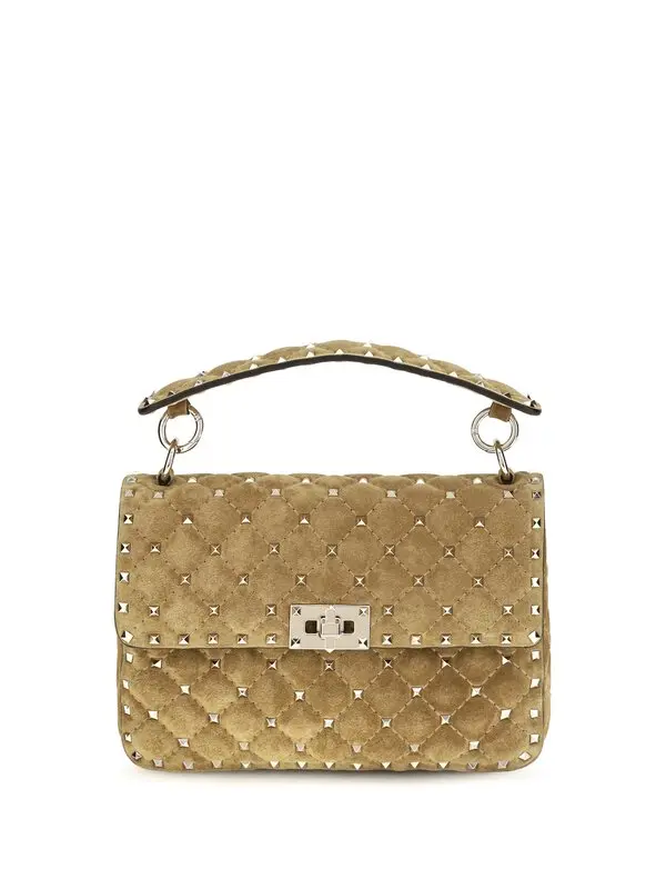 Valentino Garavani Medium Rockstud Spike Suede Top Handle Bag