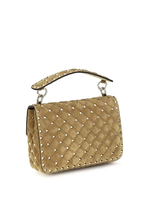 Valentino Garavani Medium Rockstud Spike Suede Top Handle Bag