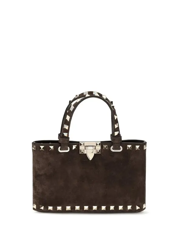 Valentino Garavani Suede Rockstud Mini Handbag - Brown