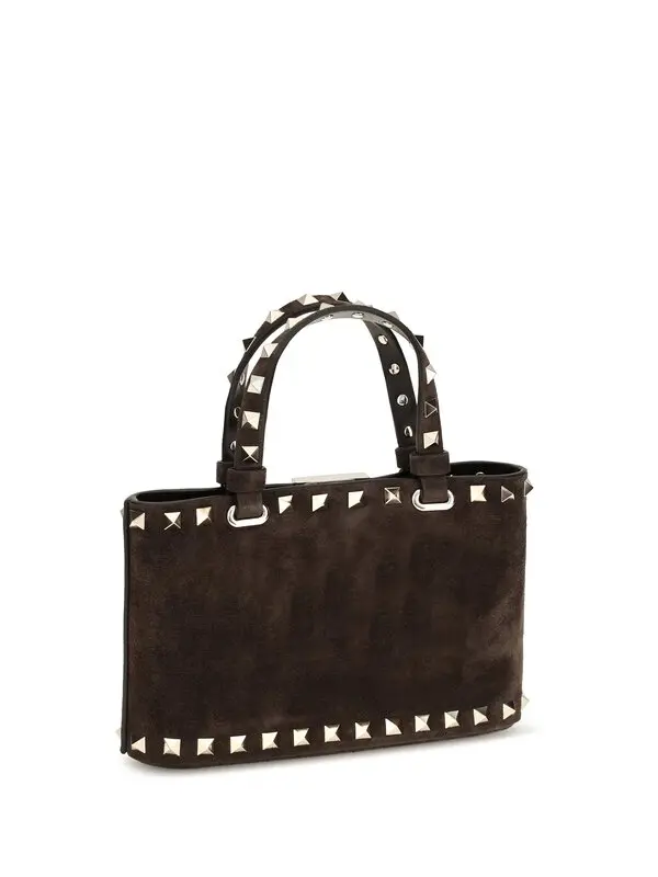 Valentino Garavani Suede Rockstud Mini Handbag - Brown