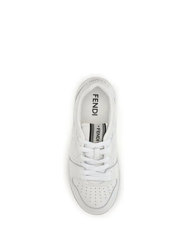 Fendi Match Canvas And Suede Sneakers