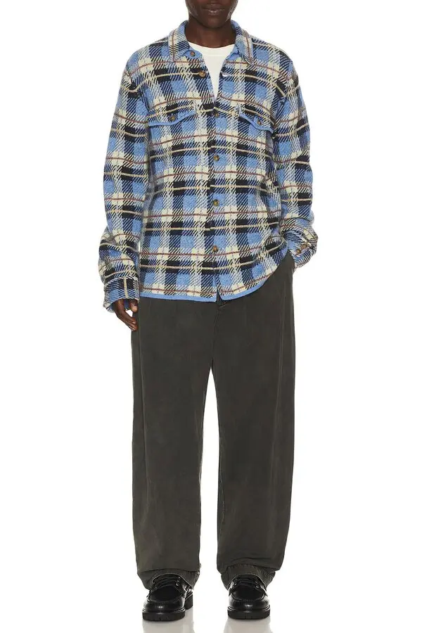 Guest In Residence Plaid Work Shirt - Delft Blue Combo