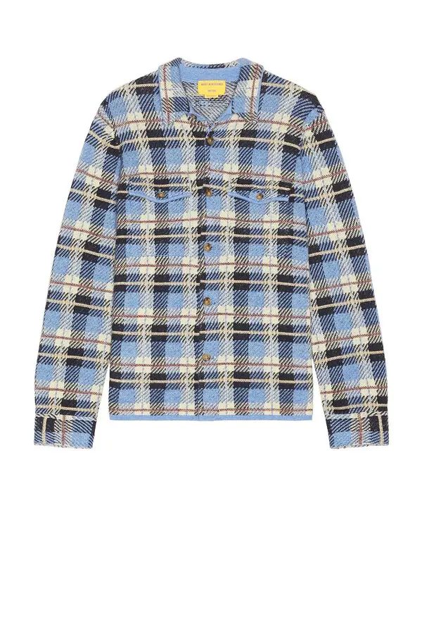 Guest In Residence Plaid Work Shirt - Delft Blue Combo