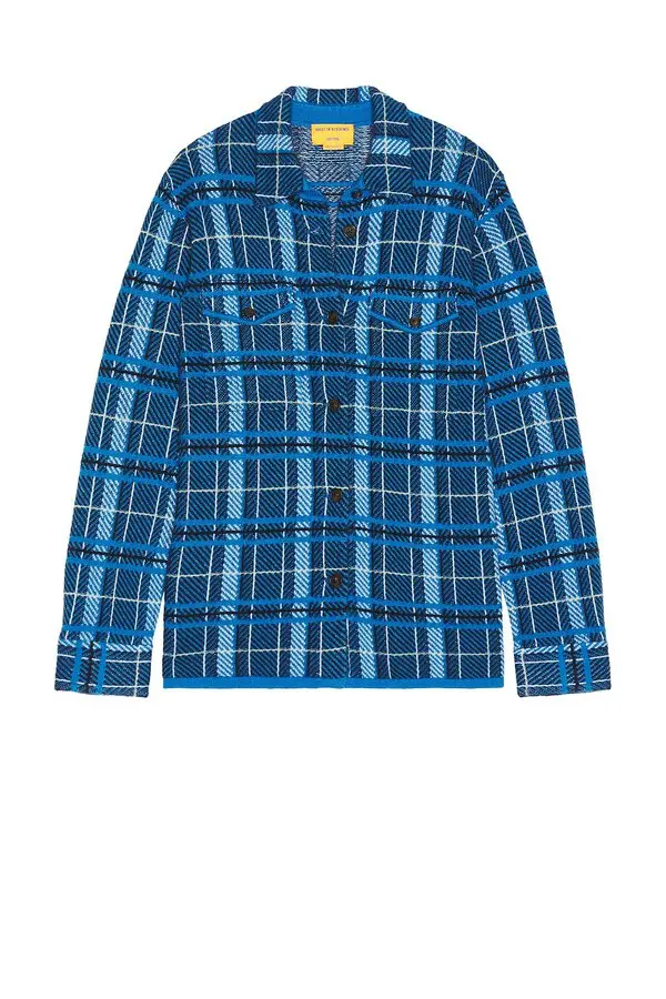 Guest In Residence Plaid Work Shirt In Blue - Twilight Combo