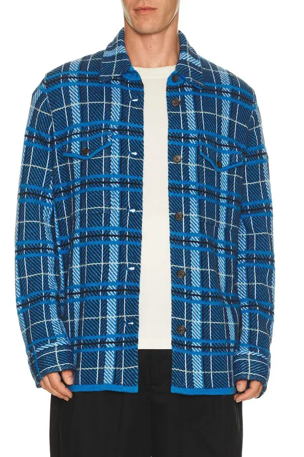 Guest In Residence Plaid Work Shirt In Blue - Twilight Combo