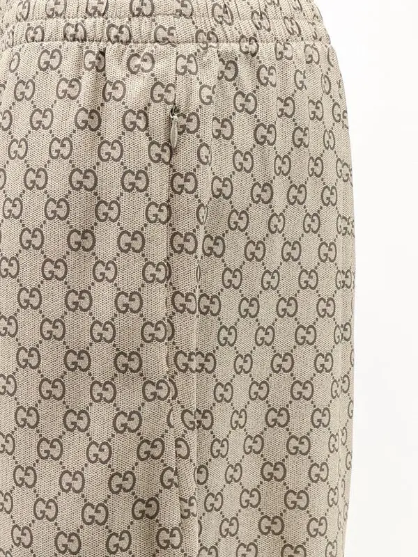 Gucci Primavera Silk Trousers With Gg Print