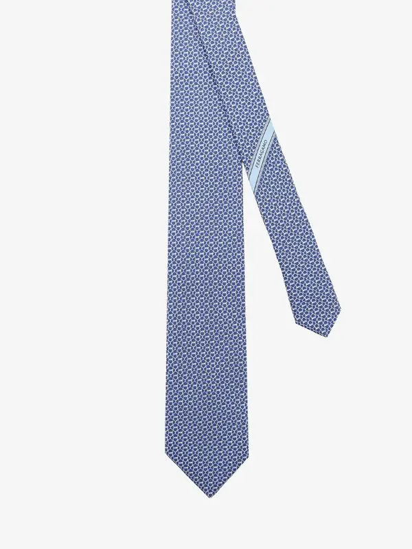 FERRAGAMO Silk Tie With Intreccio Print