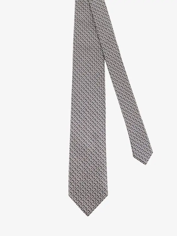 TOM FORD Silk Tie With Geometric Pattern