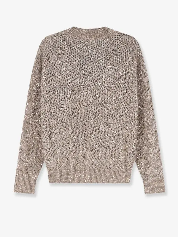 Brunello Cucinelli Mohair Blend Sweater With Dazzling Pattern