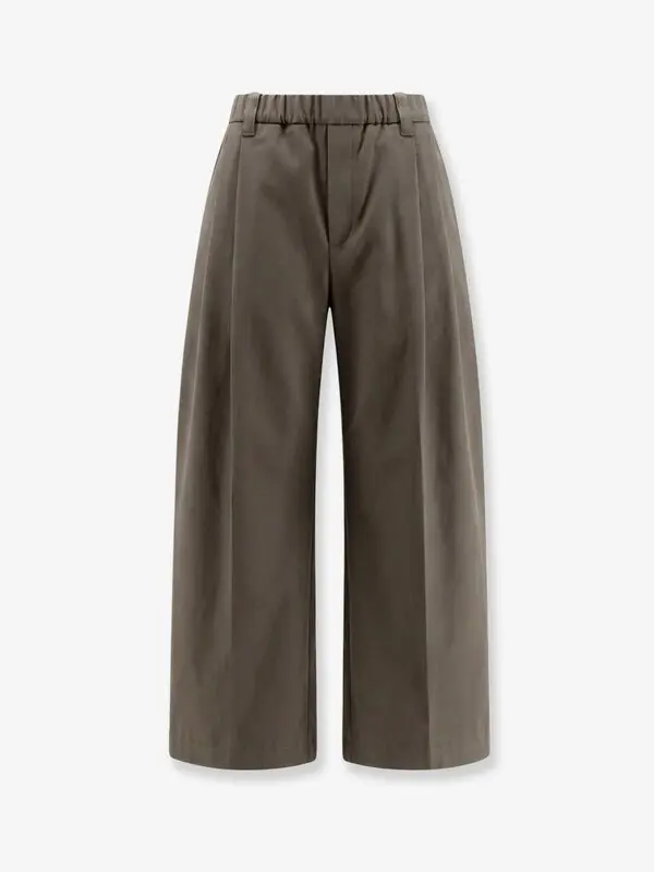 Brunello Cucinelli Cotton Trousers With Monili Detail