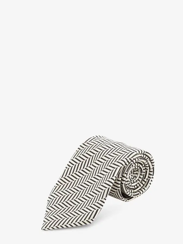 TOM FORD Silk Tie With Geometric Pattern - White