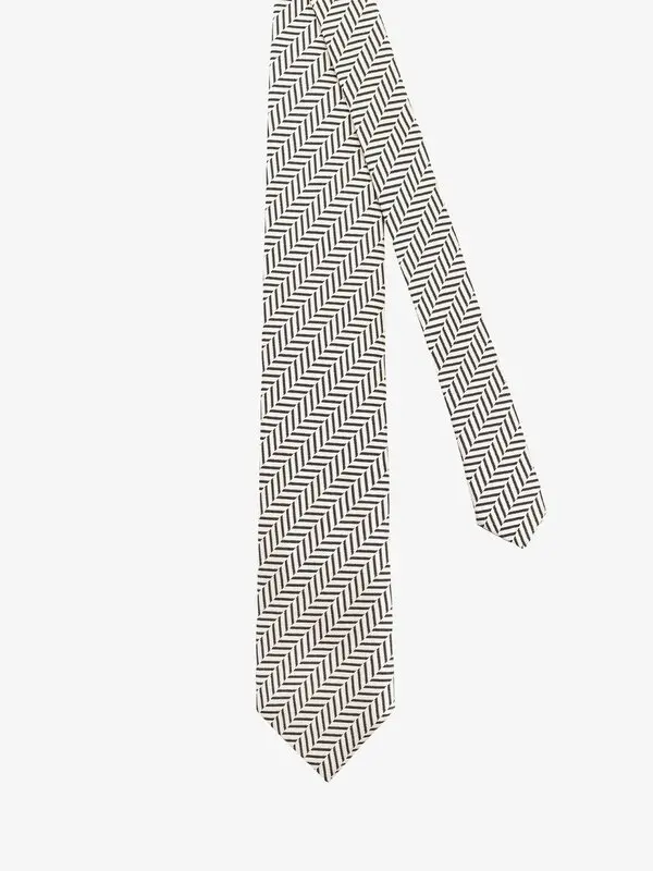 TOM FORD Silk Tie With Geometric Pattern