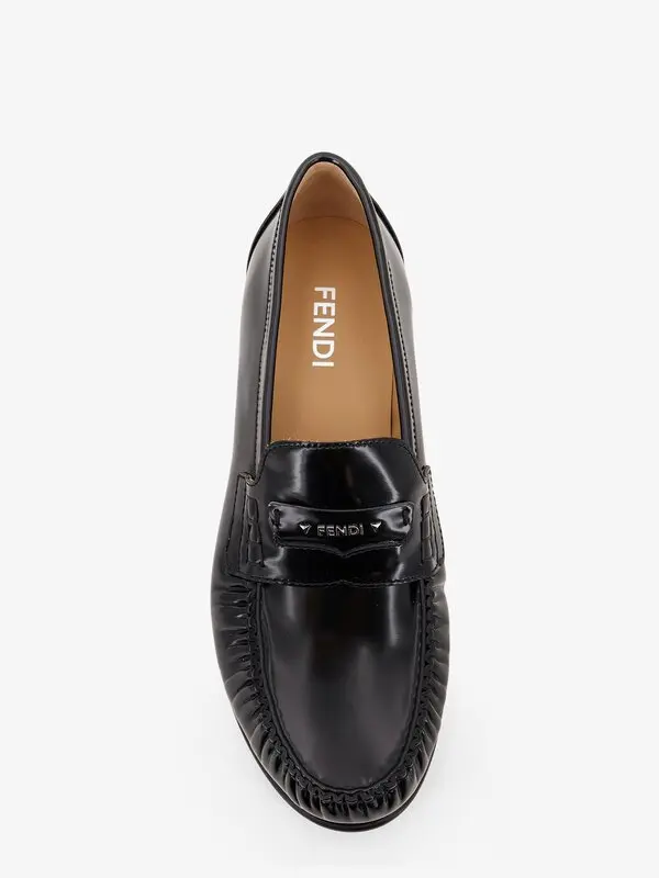 Fendi Leather Scrunch Loafers