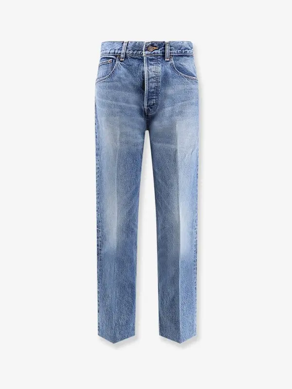 Celine Boyfriend Jeans With Logo Tag