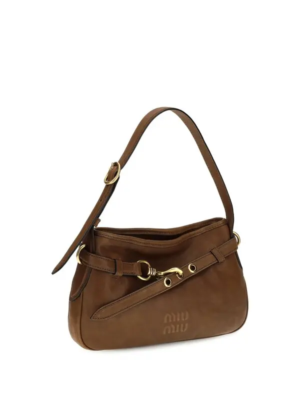 Miu Miu Leather Shoulder Bag With Buckle Detail