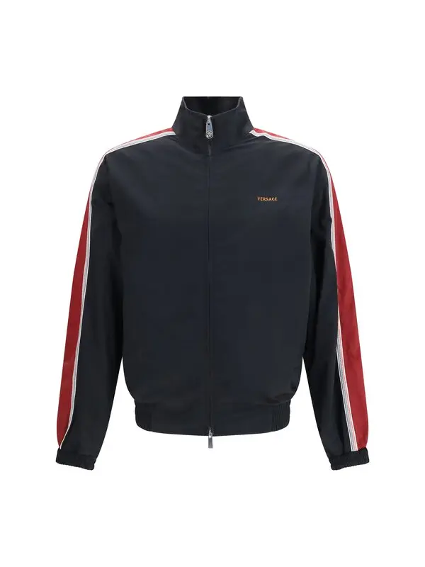 Versace Nylon Blouson Jacket With Embroidered Logo