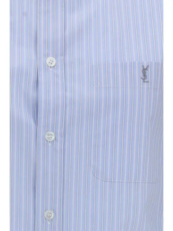 Saint Laurent Cassandre Striped Poplin Shirt