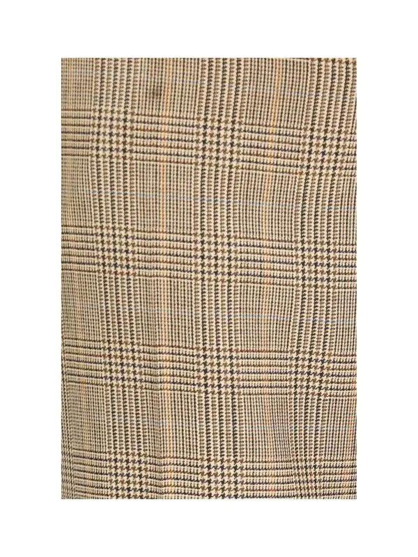 Saint Laurent Prince Of Wales Houndstooth Wool Flared Pants