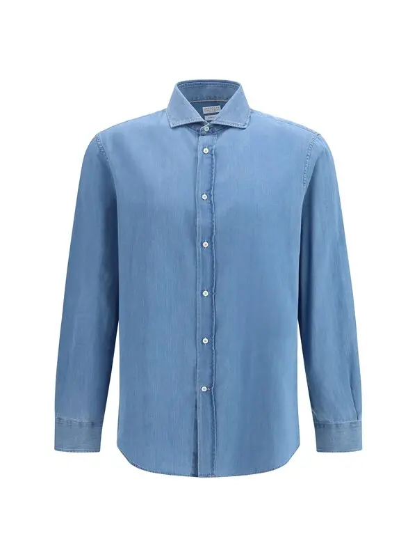 Brunello Cucinelli Cotton Denim Shirt - Blue