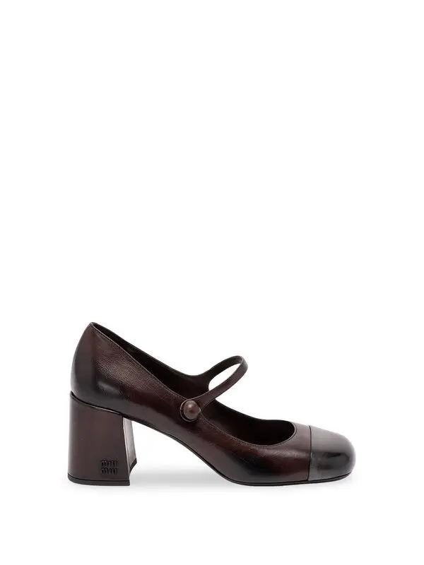 Miu Miu Leather Bicolor Mary Jane Pumps - Multicolor