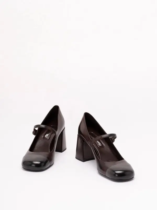 Miu Miu Leather Bicolor Mary Jane Pumps - Multicolor