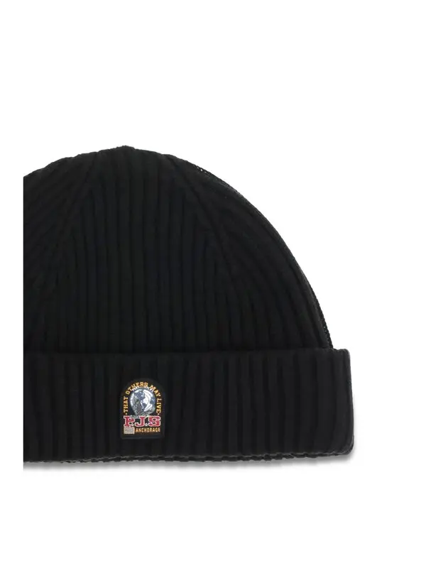 PARAJUMPERS Beanie In Ribbed Knit With Logo