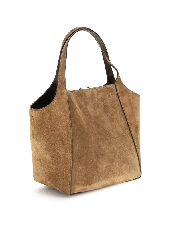 Brunello Cucinelli Small Sartorial Suede Bucket Bag - Cream